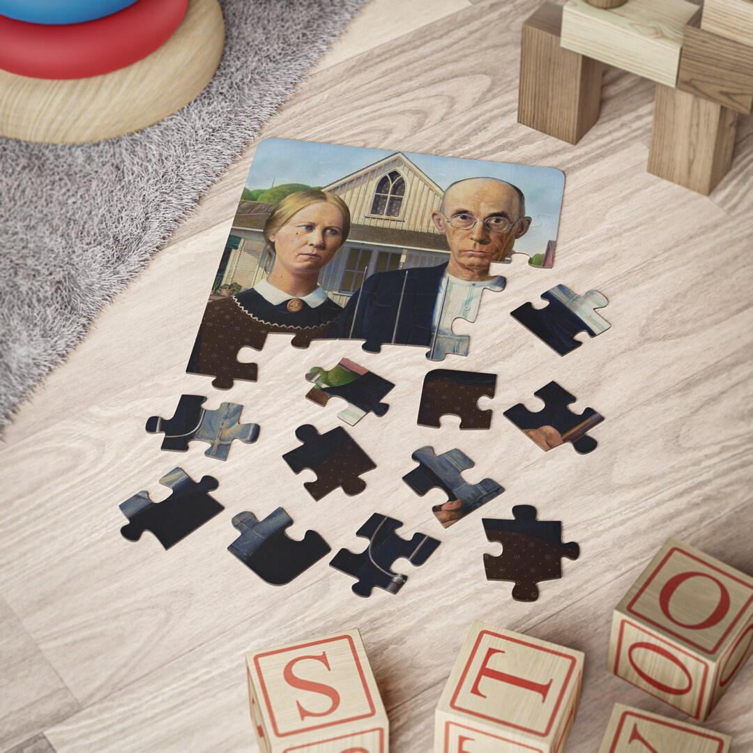Kids, American Gothic, Grant Wood, Art, Gift, Modernism, Puzzle, 30 ...
