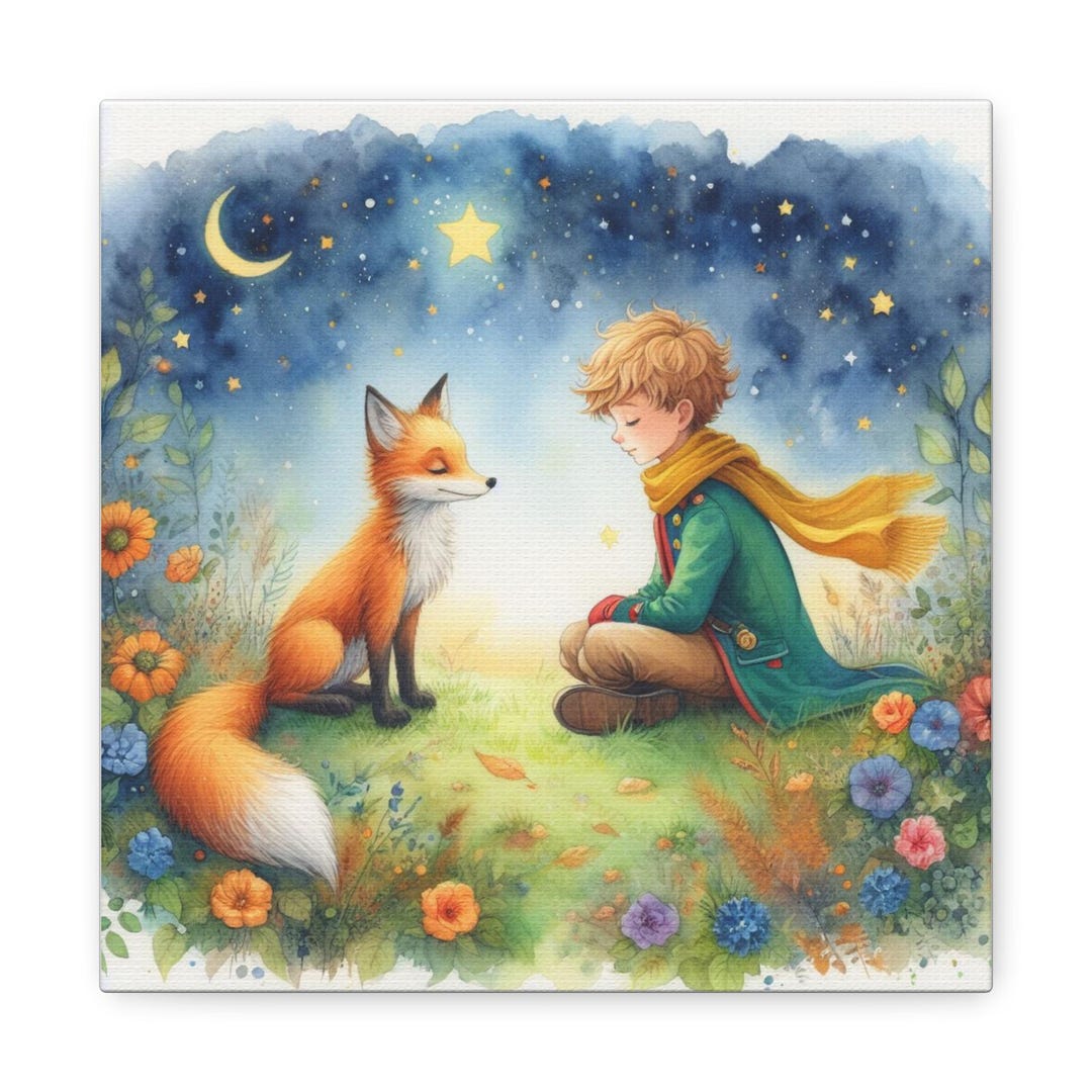 Little Prince and Fox Canvas Art: Fairytale Nursery Decor - Etsy