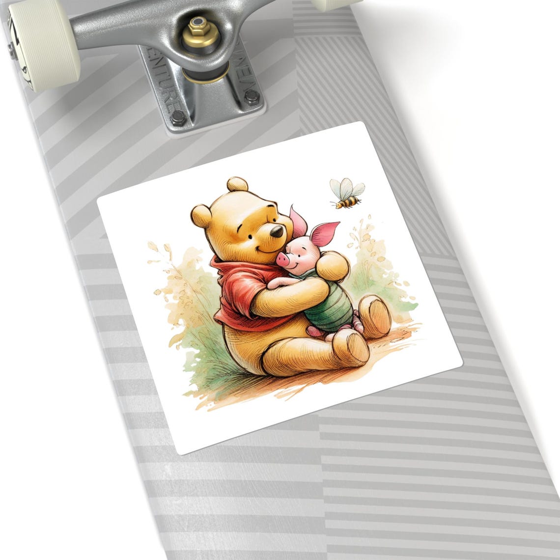 Winnie Pooh & Piglet Square Stickers: Nursery Decor, Laptop Decals - Etsy