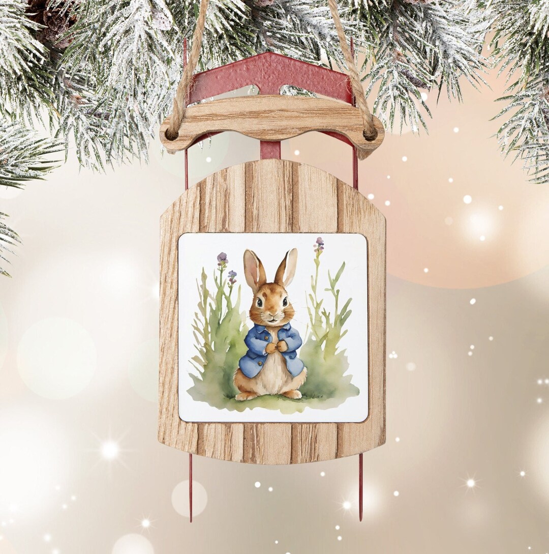 Peter Rabbit, Beatrix Potter, Sled, Ornament, Gift, Stocking Stuffer ...