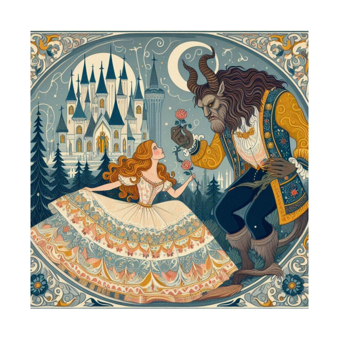 Beauty and the Beast Poster: Enchanting Fairytale Nursery Decor - Etsy