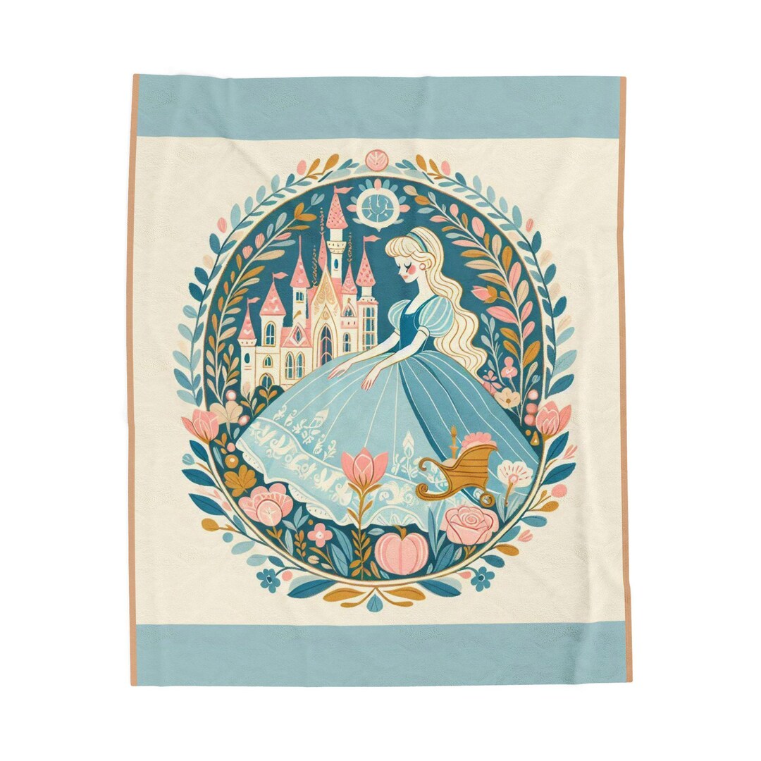 Cinderella Blanket: Velveteen Plush Throw, Princess Decor (50x60 Inches ...