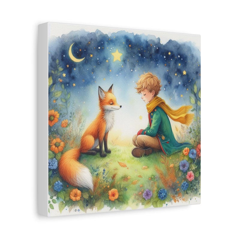Little Prince and Fox Canvas Art: Fairytale Nursery Decor - Etsy
