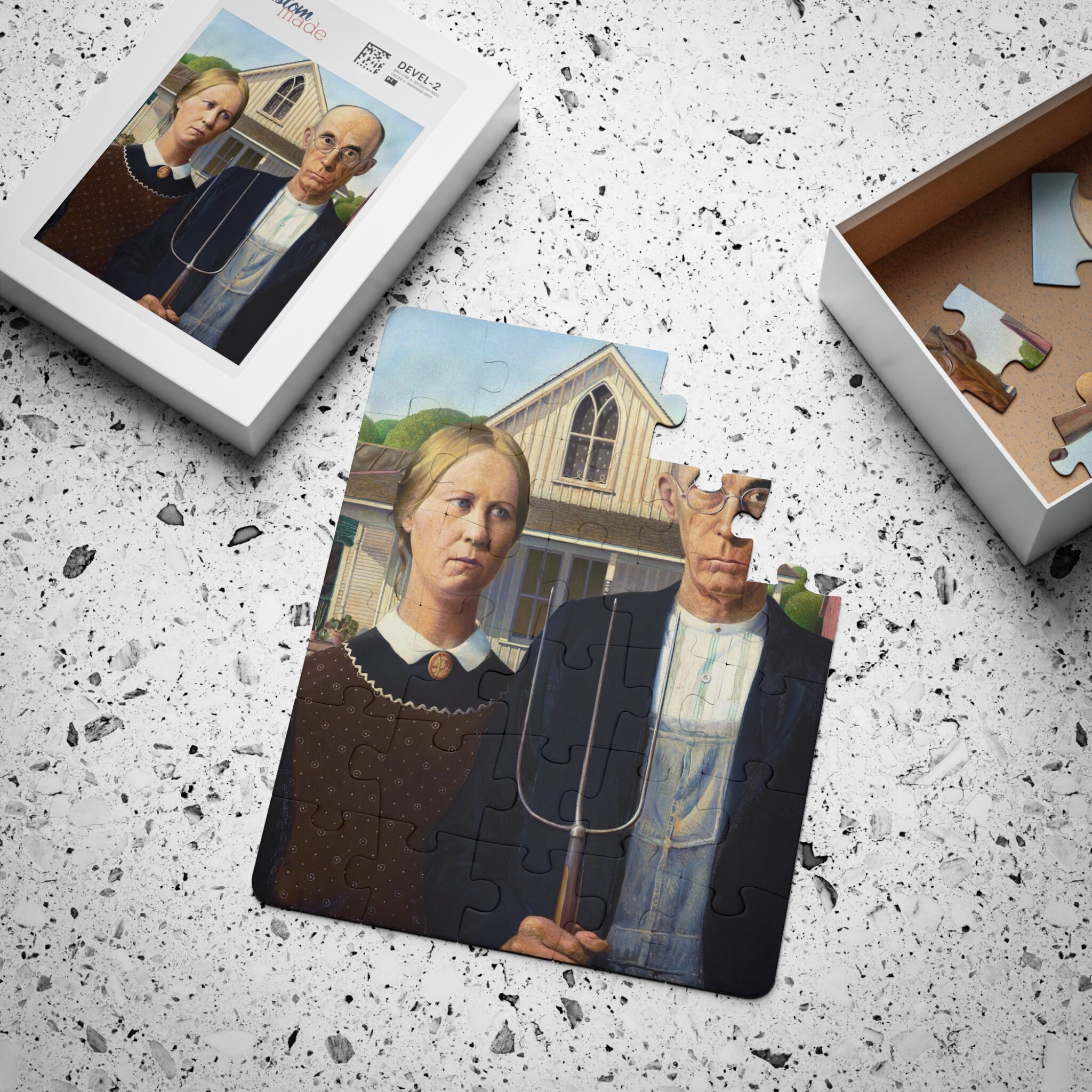 Kids, American Gothic, Grant Wood, Art, Gift, Modernism, Puzzle, 30 ...