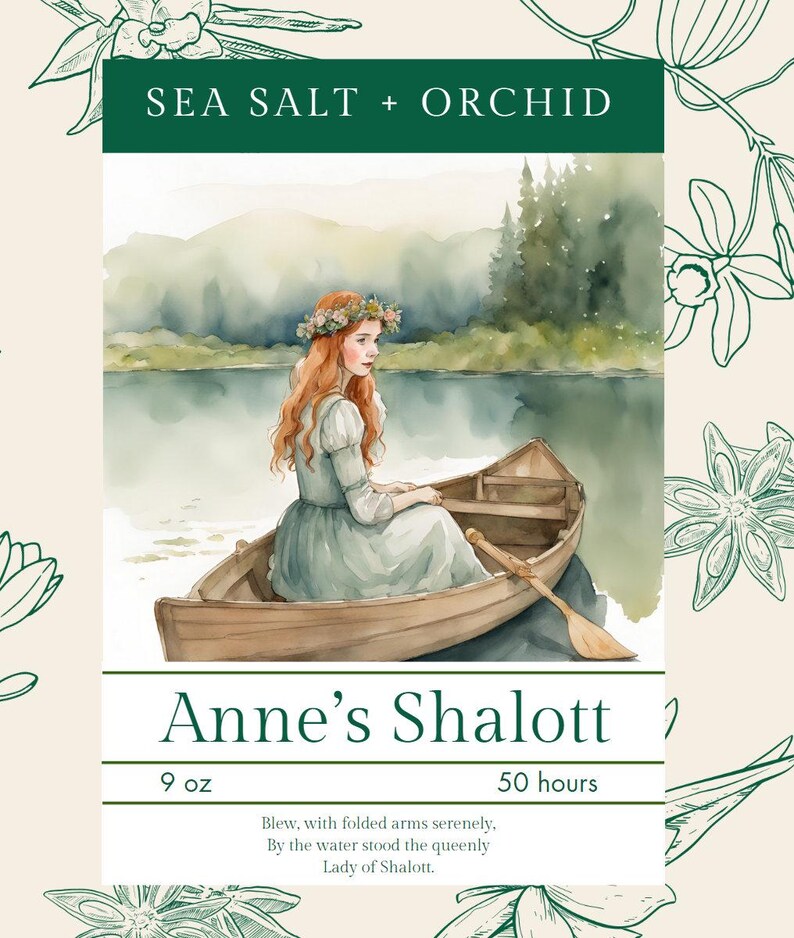 Literary Soy Candle: Anne of Green Gables, Sea Salt Orchid Scent - Etsy