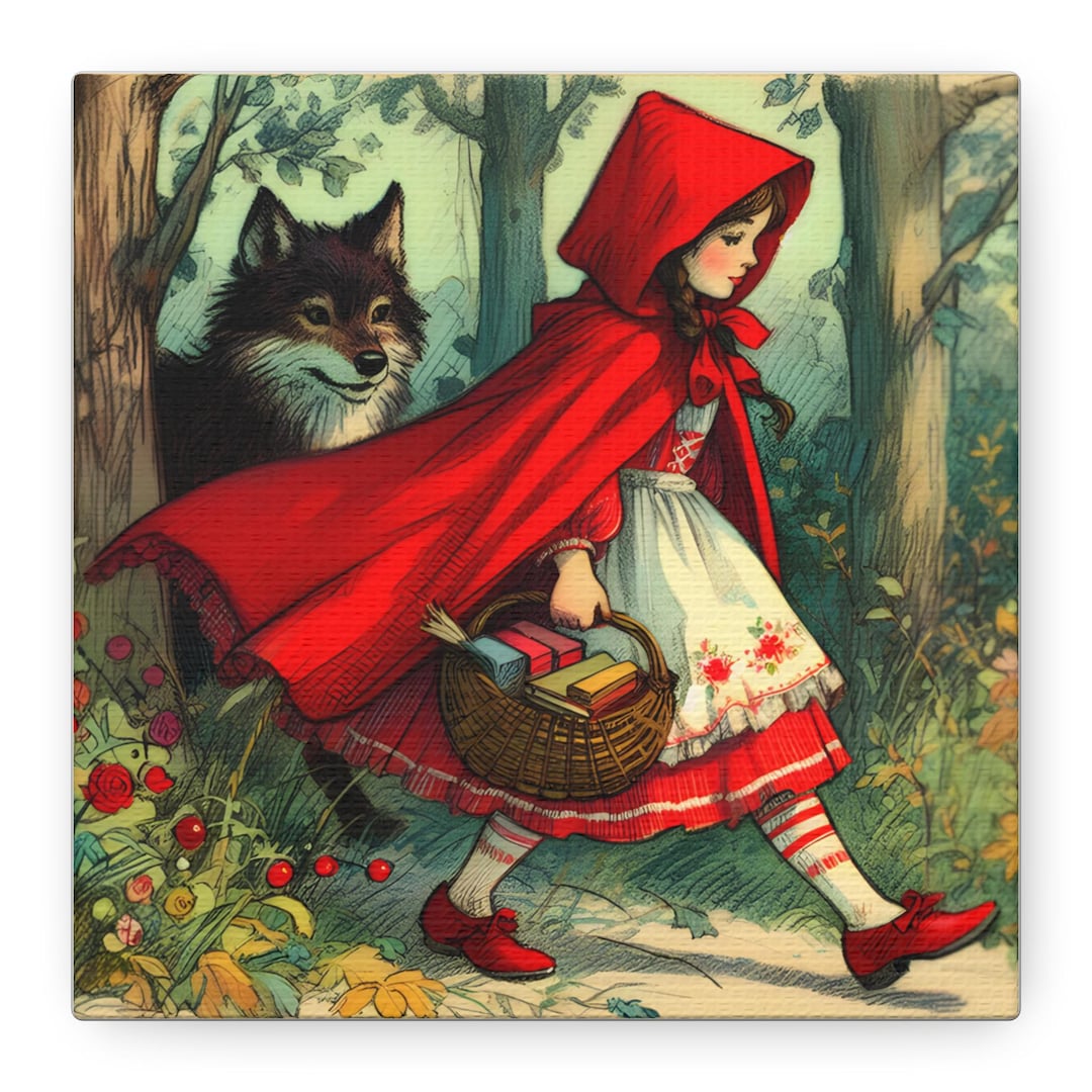 Little Red Riding Hood Canvas Wall Art: Fairytale Nursery Decor - Etsy
