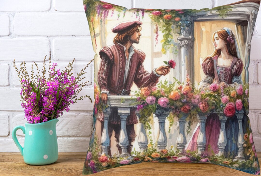Shakespeare, Romeo, Juliet, Square, Pillow, Balcony Scene, Gift ...
