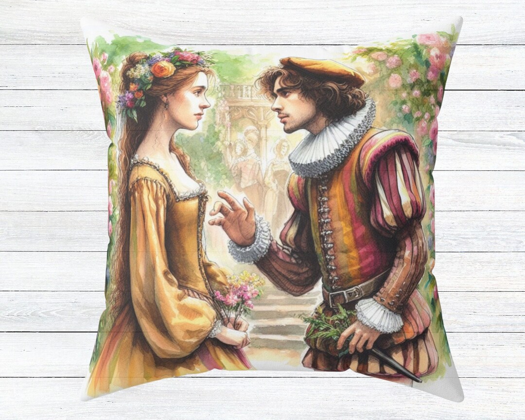 Shakespeare, Taming of the Shrew, Kate, Petruchio, Square Pillow, Gift ...