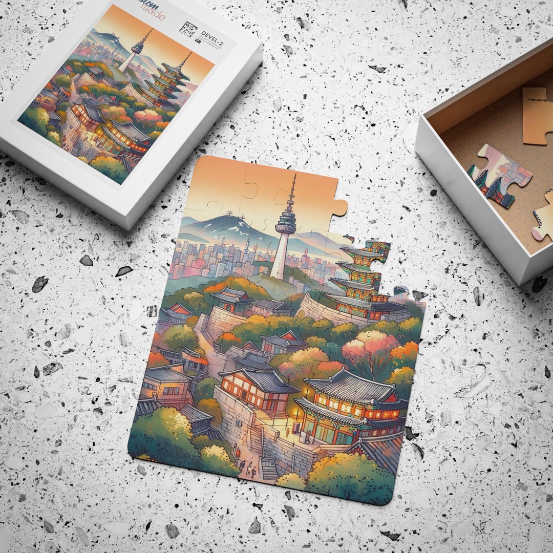 Namsan Tower Puzzle: Seoul, South Korea 30-piece Jigsaw - Etsy