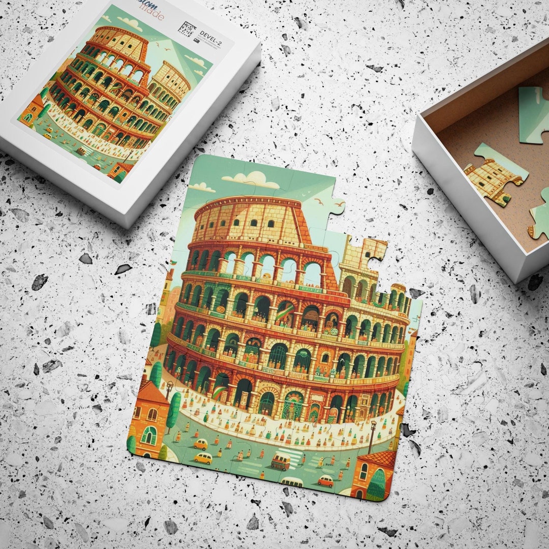 Rome Colosseum Puzzle: 30-piece Educational Geography Game - Etsy