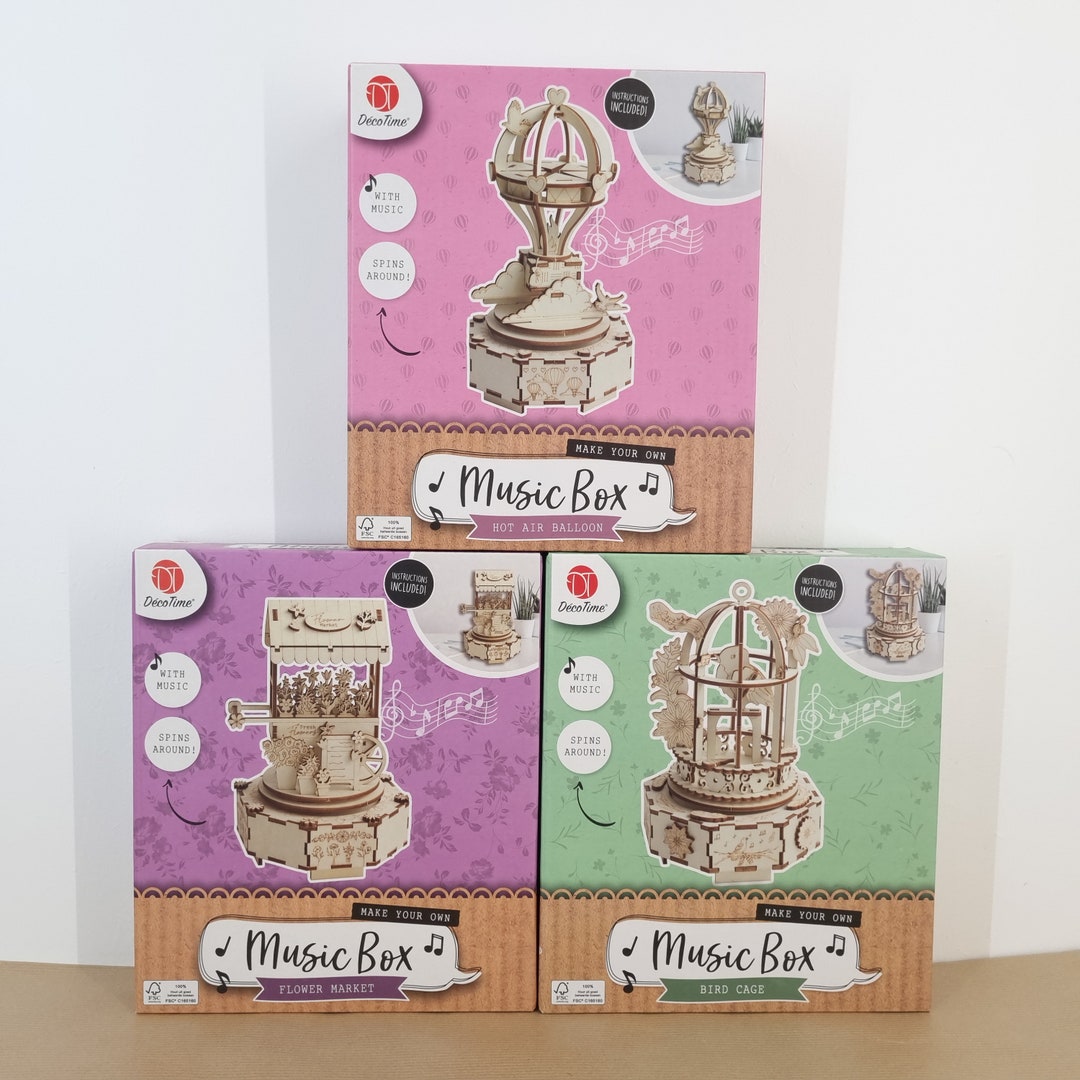 DIY Decotime Music Box Set. Make Your Own Music Box. Amazing Set of 3 ...