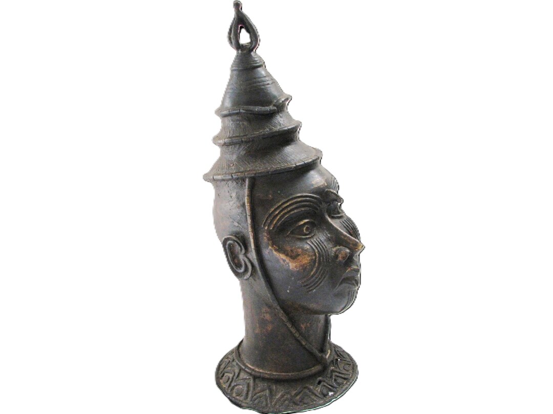 African Bronze Statue Benin Head Height 52 Cm Bini Edo Kingdom Benin ...