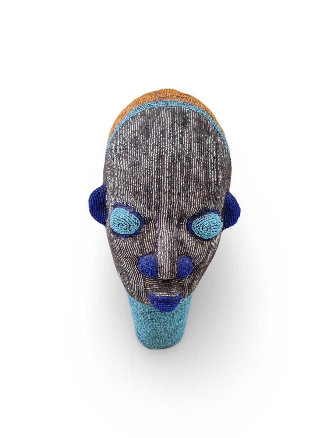 Beaded Head Bamiléké Cameroon Sculpture Terracotta Beads African Art ...