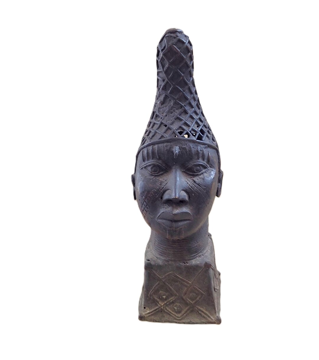 Ife Head in Bronze Benin Kingdom Queen Mother (iyoba) Bini Edo Nigeria ...