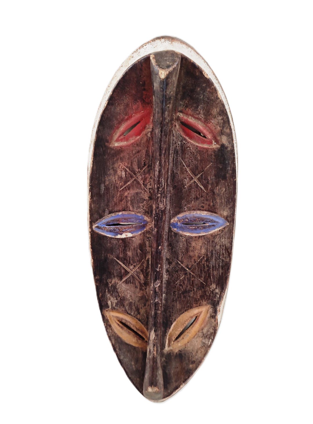 Kwélé Mask Colors H 40 Cm DRC Congo African Art Tribal Art Ethnic ...