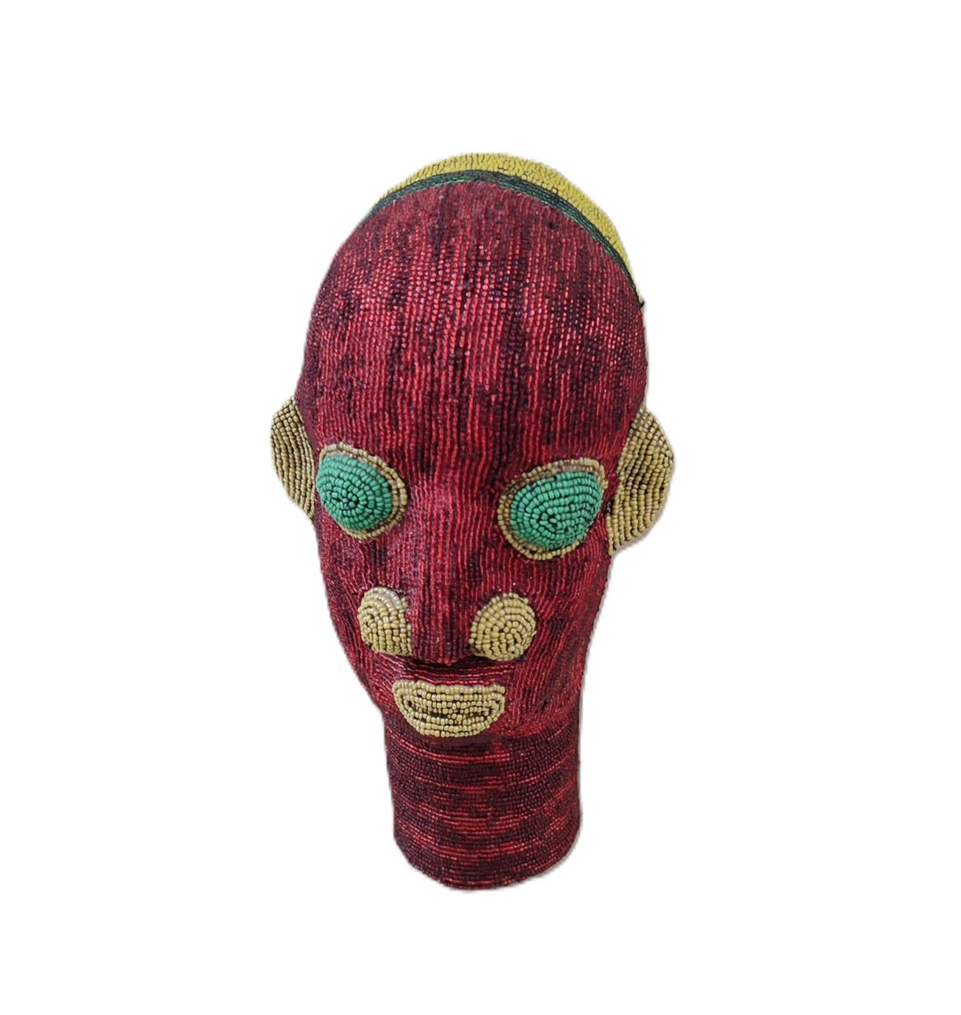 Bamiléké Cameroon Beaded Head African Terracotta and Beaded Sculpture ...