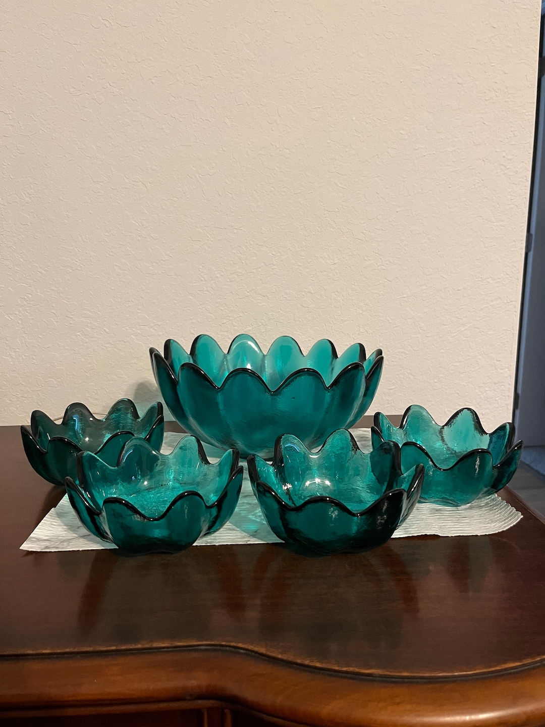 Blenko Lotus Bowl Set - Etsy