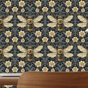 Bee Wallpaper Dark Victorian Cottage Core Bumblebee Honeybee Funky ...