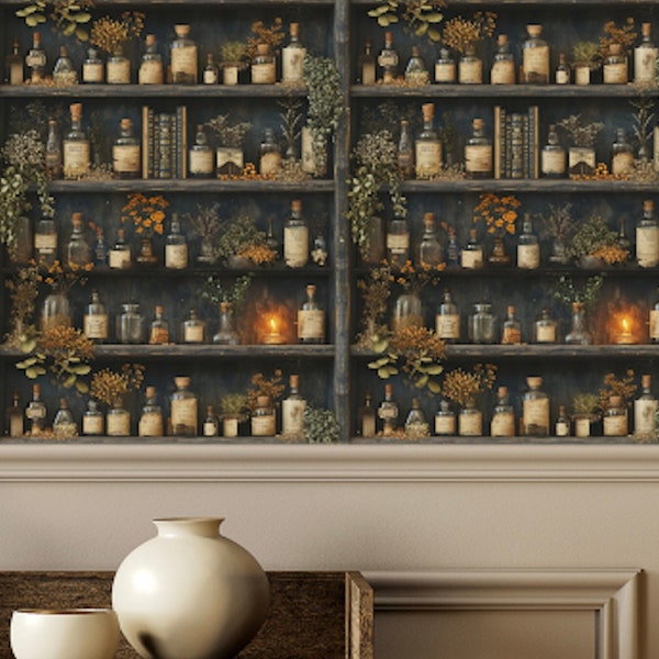 Apothecary Wallpaper - Etsy