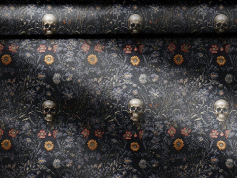 Skull Wallpaper - Dark Funky Wallpaper - William Morris Skull and ...