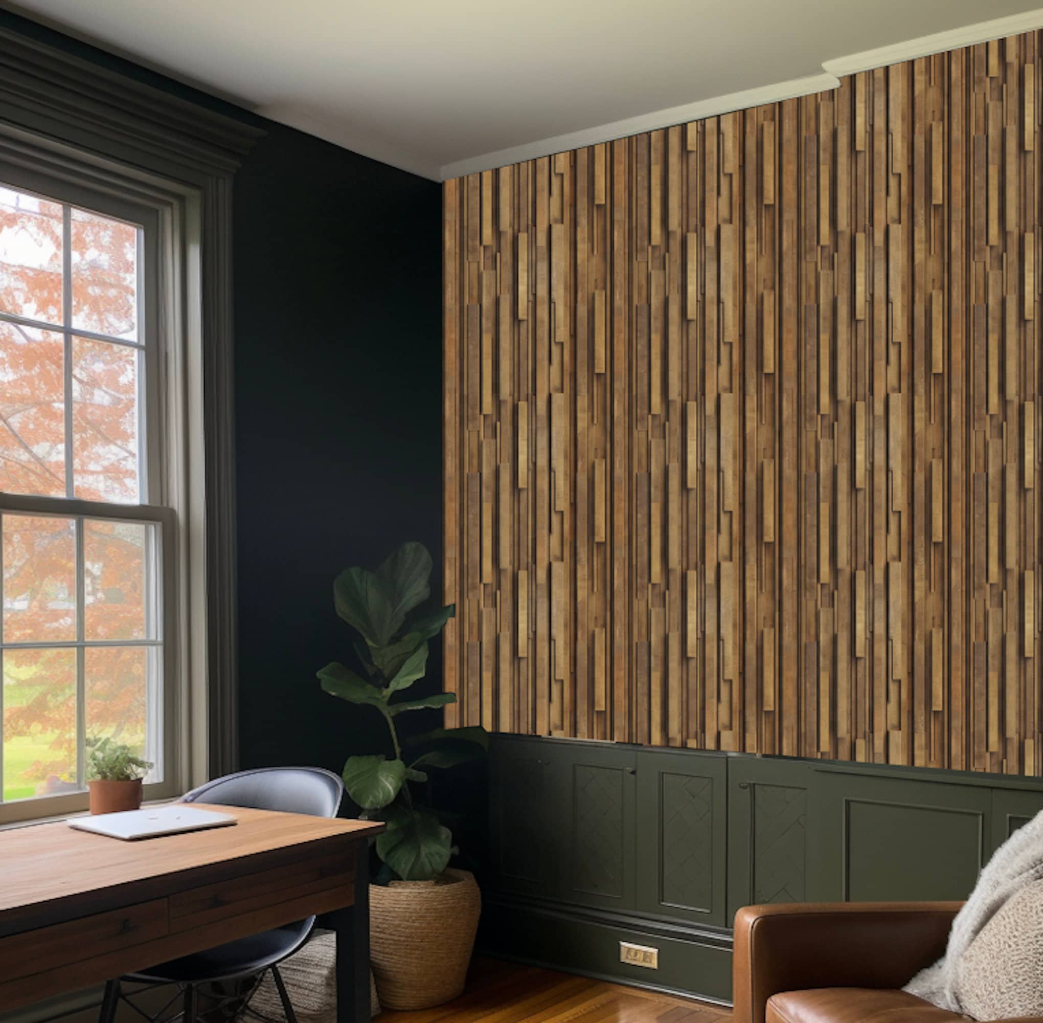 Wood Wallpaper Wooden Slat, Feature Accent Wall With Slats, Texture and ...