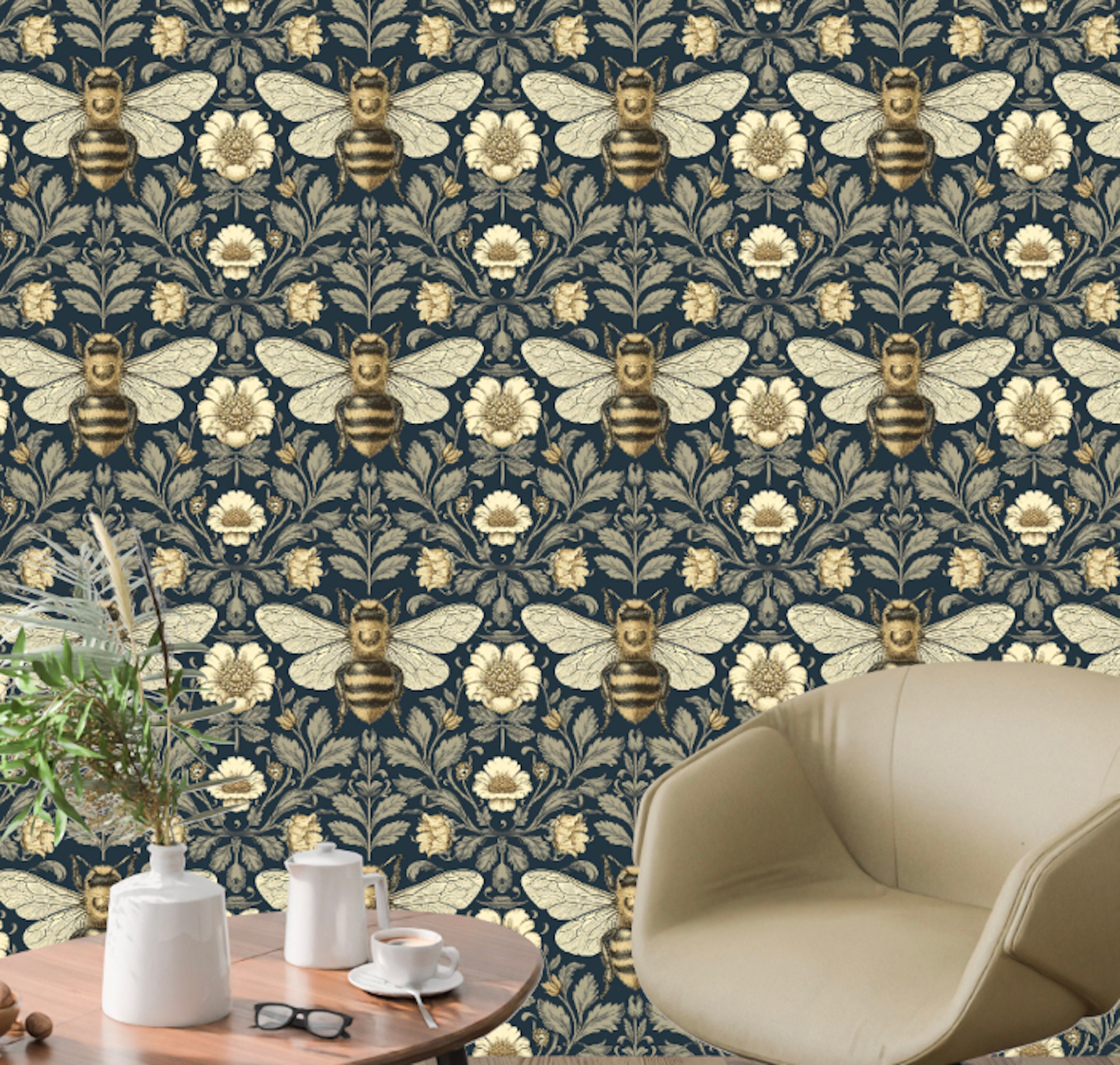 Bee Wallpaper Dark Victorian Cottage Core Bumblebee Honeybee Aesthetic ...