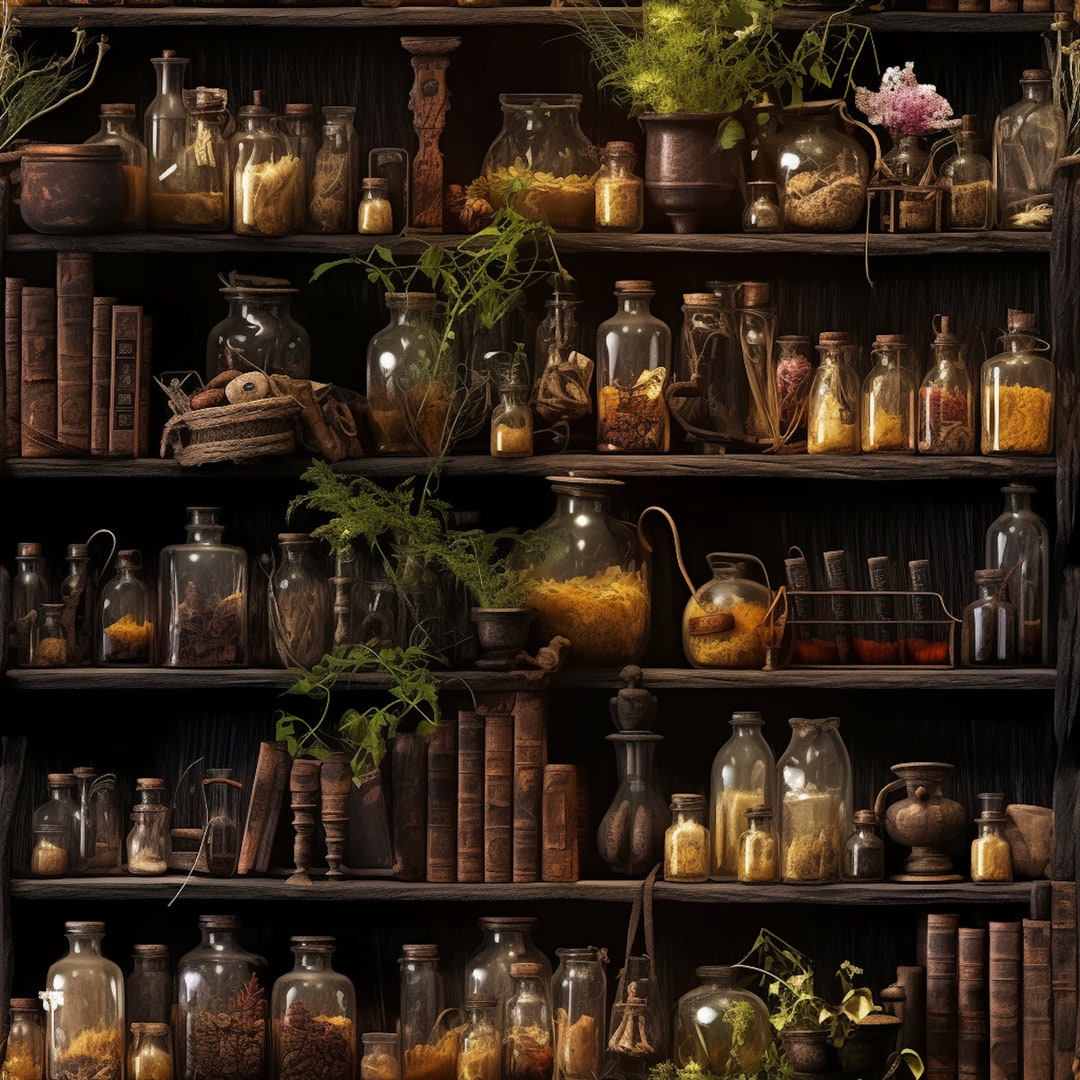 Witch Wallpaper - Witchy Vintage Wallpaper With Dark Funky Apothecary ...