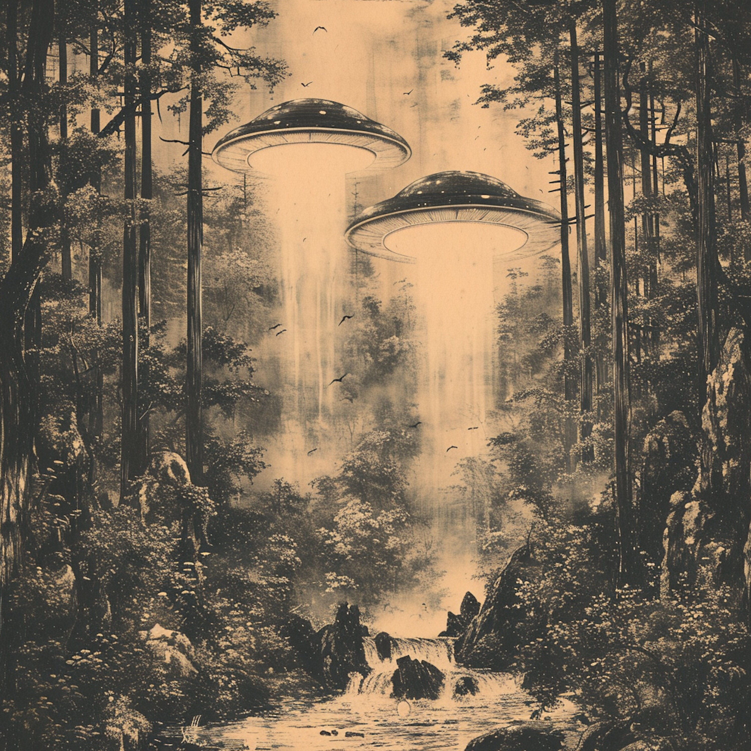 Alien UFO Wallpaper, Night Sky Space Traveller Encounter, Flying Saucer ...