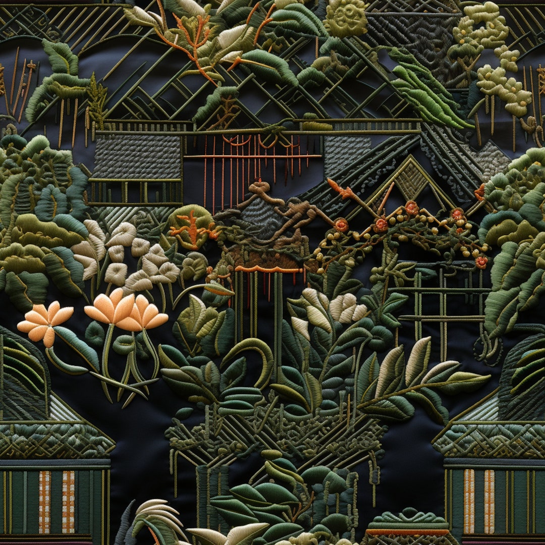 Victorian Greenhouse Wallpaper - Dark Garden and Plant Funky - Vintage ...