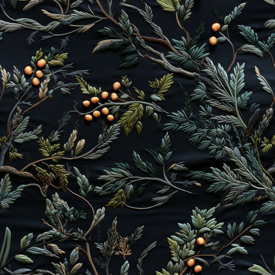 Botany Wallpaper - Dark Juniper Forest Funky Wallpaper - William Morris ...