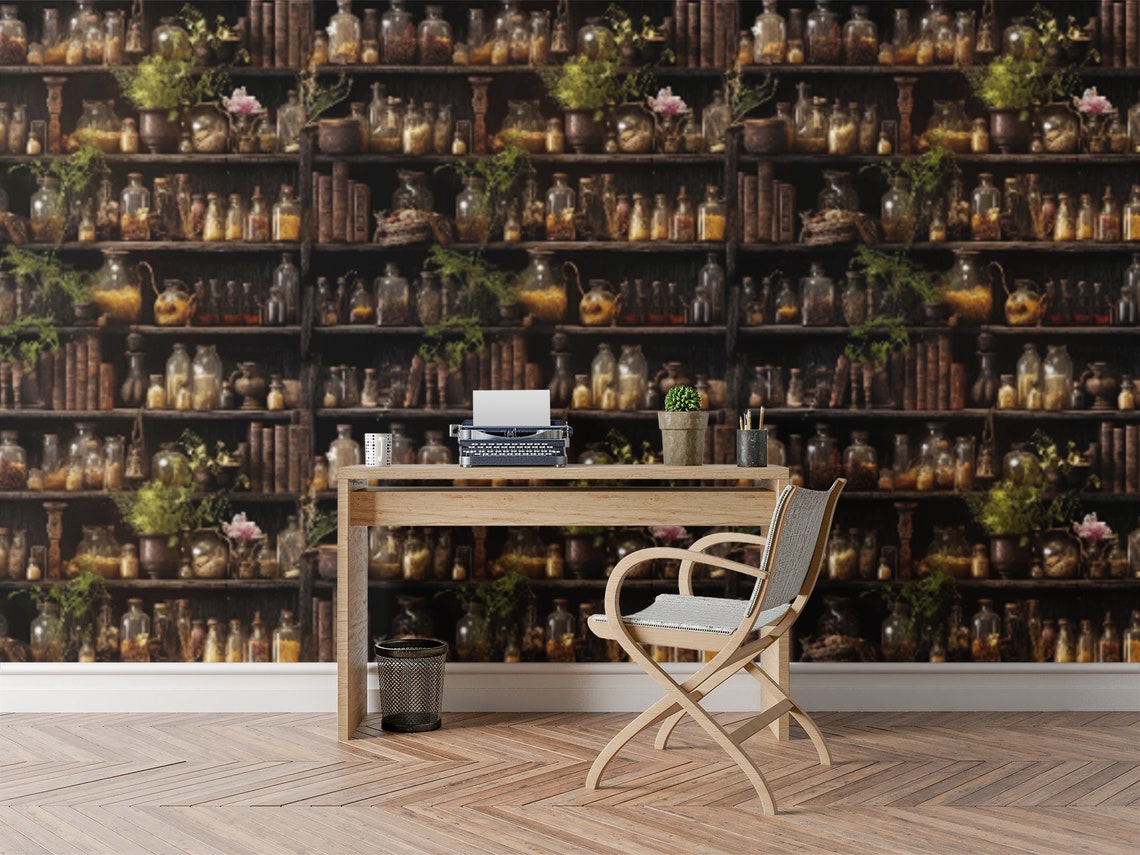 Witch Wallpaper Witchy Vintage Wallpaper With Dark Aesthetic Apothecary ...