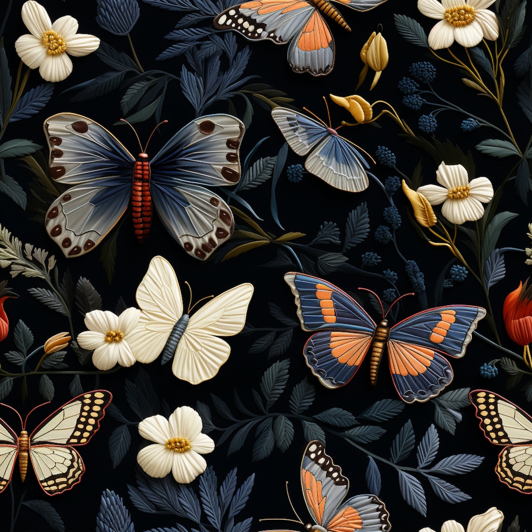 Butterfly Wallpaper Dark Cottage Core Butterfly Garden Funky, With ...
