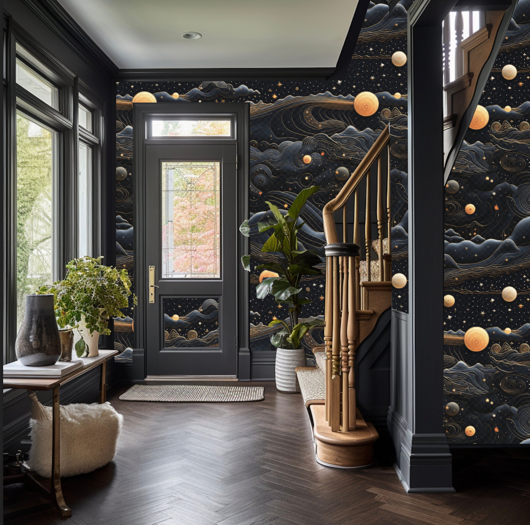 Vintage Star Space Wallpaper, Planets Galaxy Astrological Chart ...