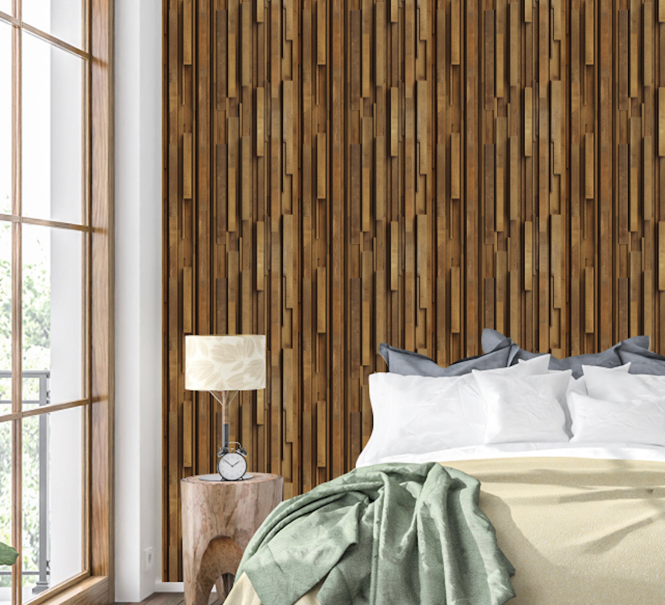 Wood Wallpaper Wooden Slat, Feature Accent Wall With Slats, Texture and ...