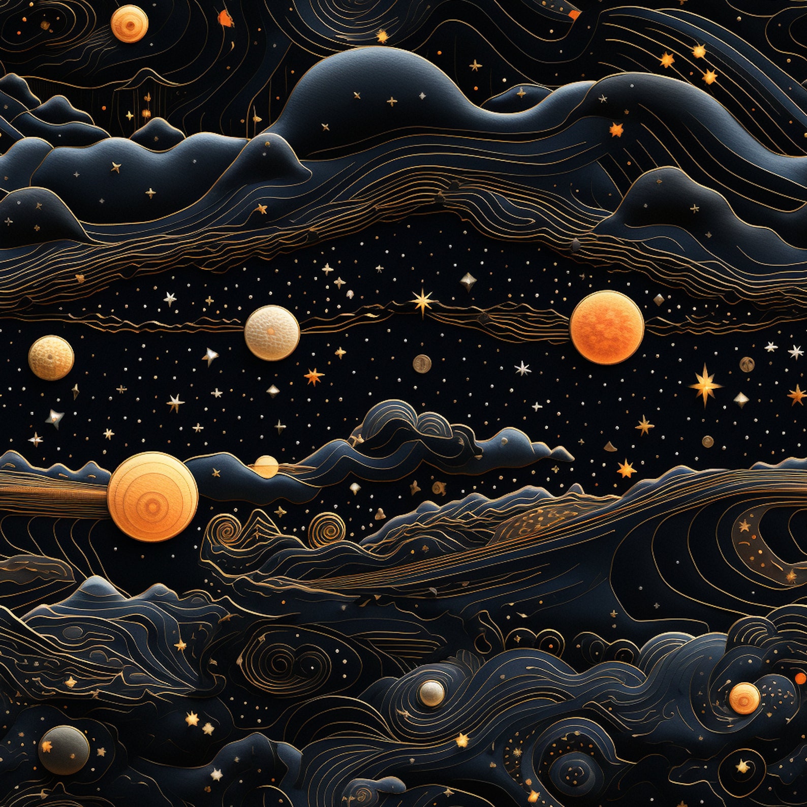 Vintage Star Space Wallpaper, Planets Galaxy Astrological Chart ...