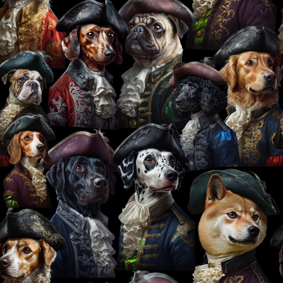 Dog Lover Wallpaper - Fun Whimsical Dark Mural Art With Black Lab Shiba ...