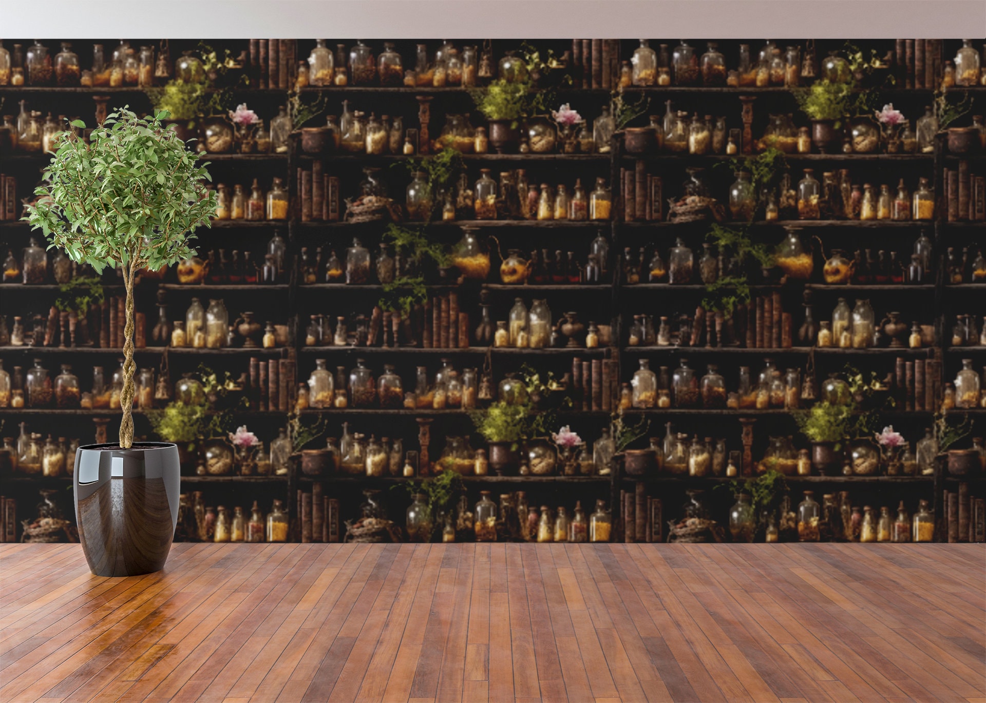 Witch Wallpaper - Witchy Vintage Wallpaper With Dark Funky Apothecary ...