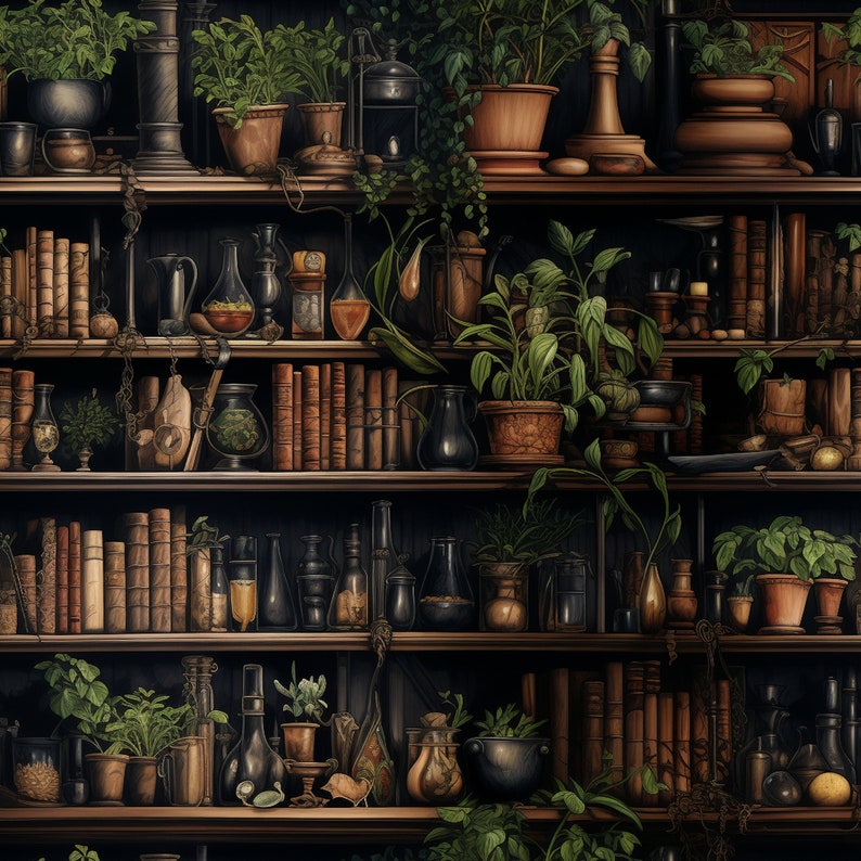 Witch Wallpaper - Witchy Vintage Wallpaper With Dark Funky Apothecary ...