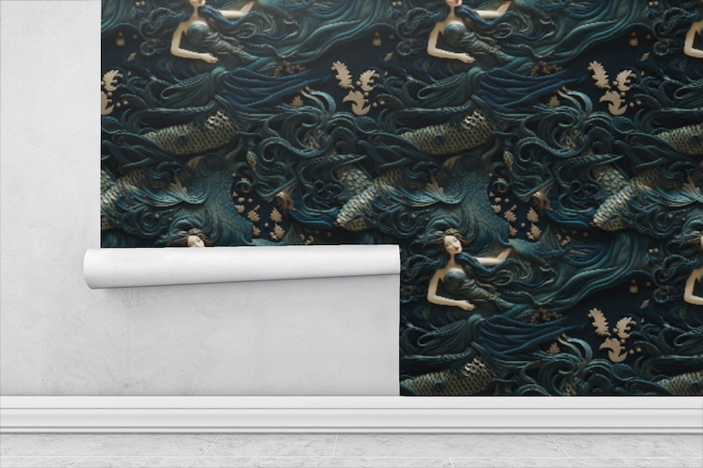 Mermaid Wallpaper Ocean Wallpaper and Mythological Sea Creature Design ...