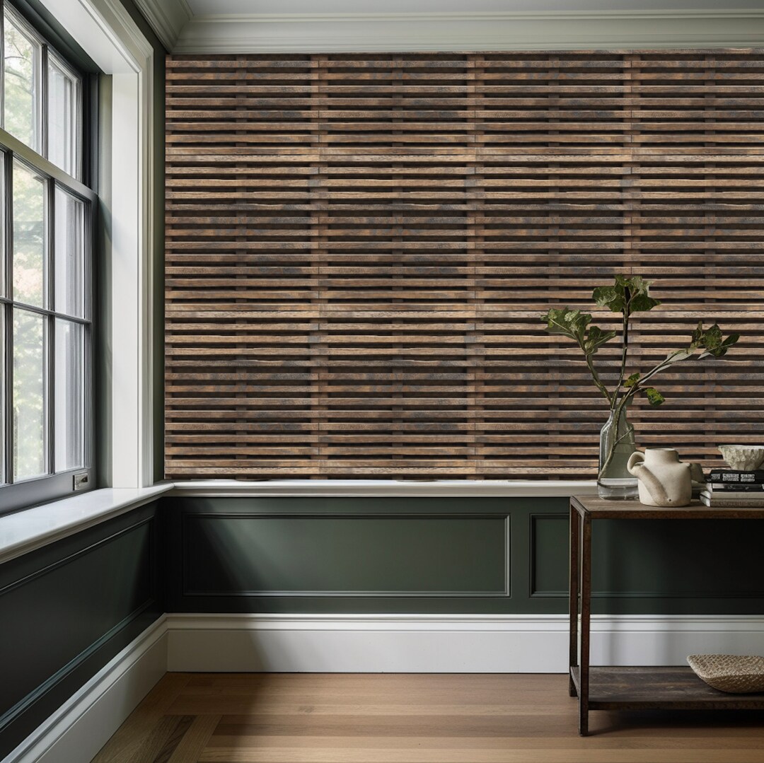 Wood Wallpaper Wooden Slat, Feature Accent Wall With Slats, Texture and ...