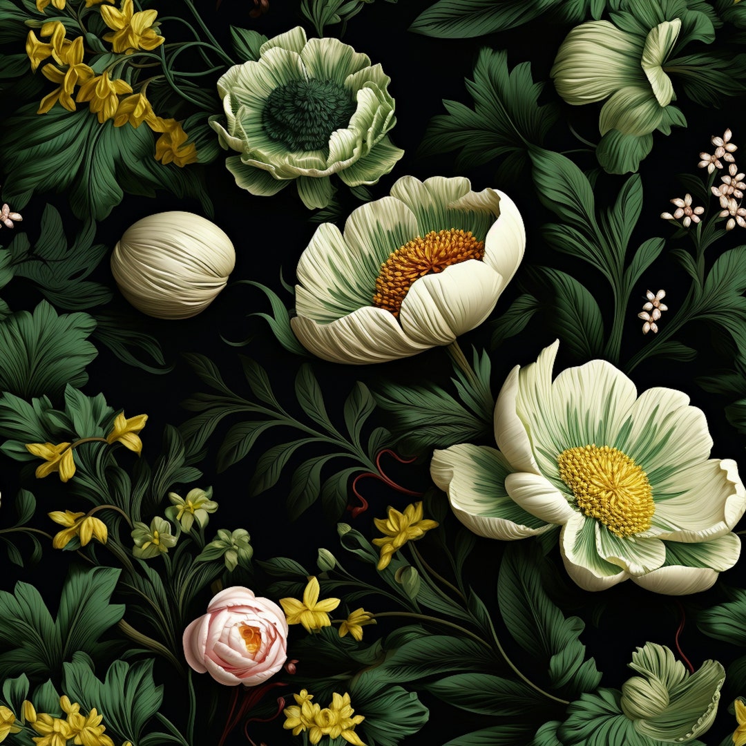Botany Wallpaper - Floral Garden Dark Funky Wallpaper - William Morris ...