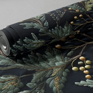 Botany Wallpaper Dark Juniper Forest Funky - William Morris, Moody ...