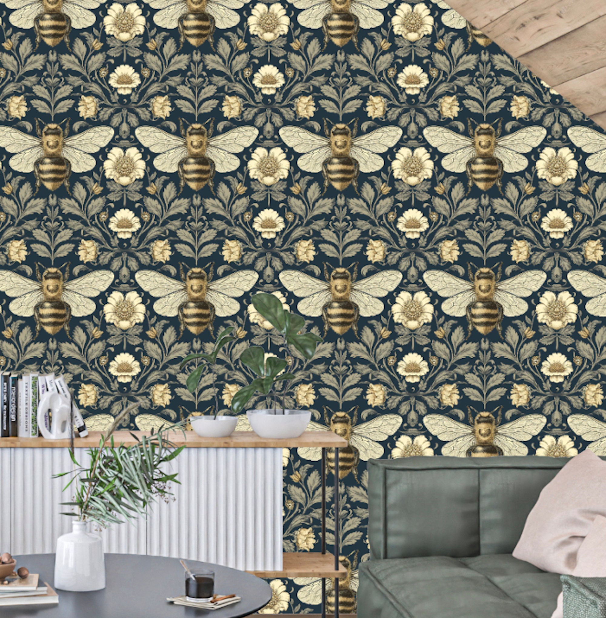 Bee Wallpaper Dark Victorian Cottage Core Bumblebee Honeybee Funky ...