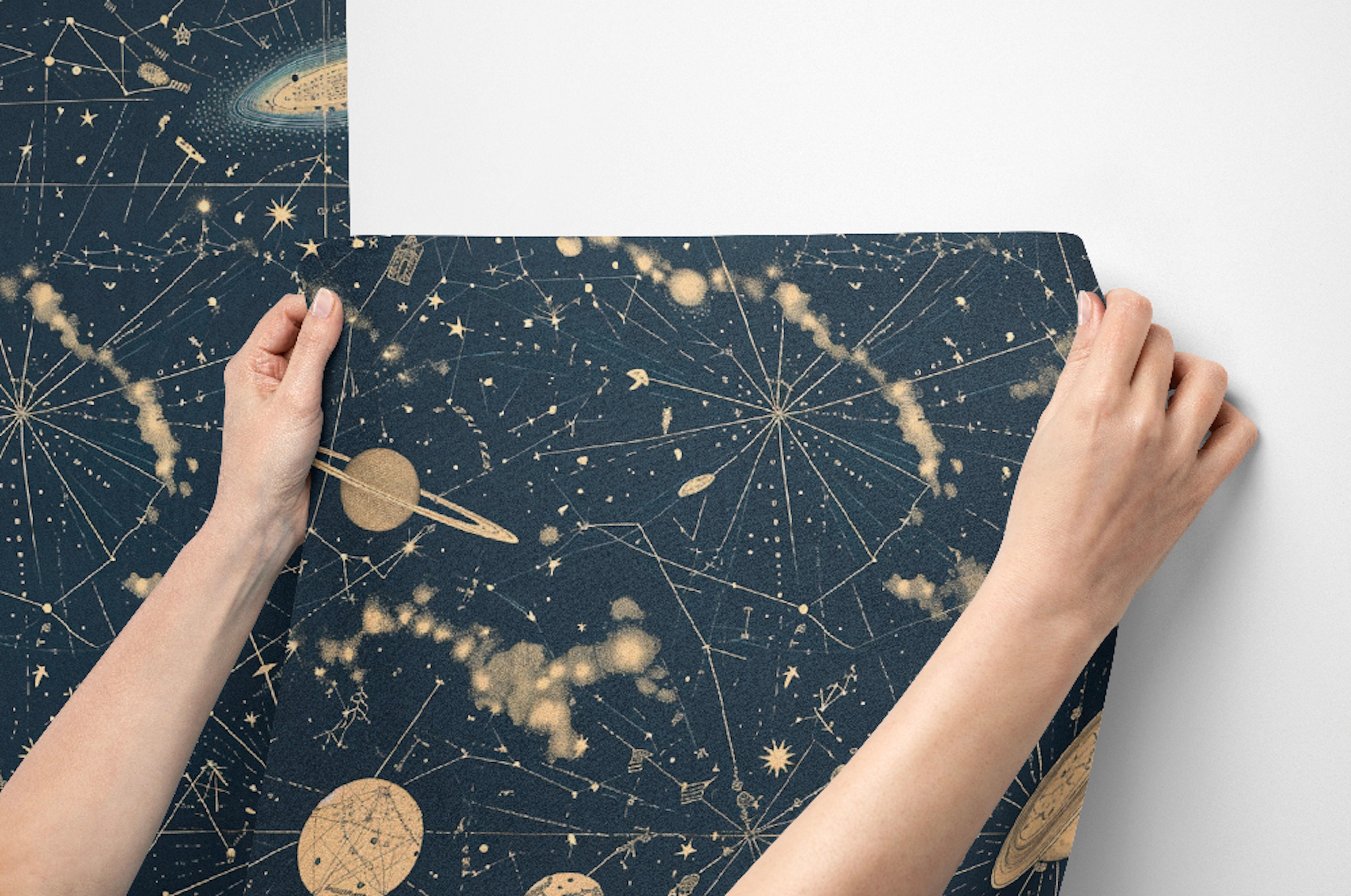 Vintage Star Space Wallpaper, Planets Galaxy Astrological Chart ...