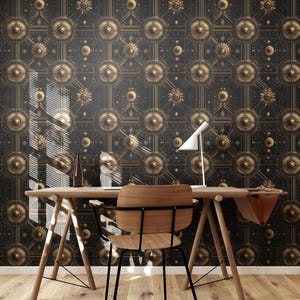 Art Deco 1920s Wallpaper - Dark Funky Moody Gothic Interior Decor, Jazz ...