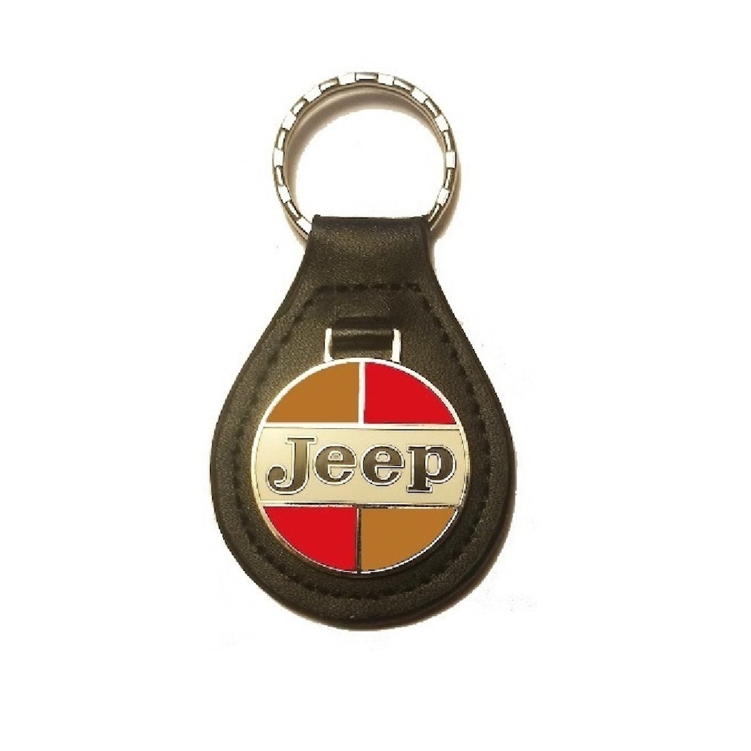 Kaiser Jeep Keychain Leather Fob Etsy