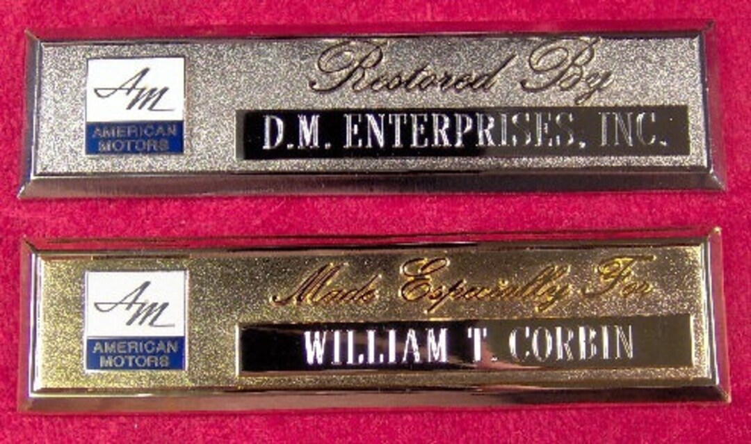 AMERICAN MOTORS - Custom Engraved Dash Plaque - Etsy