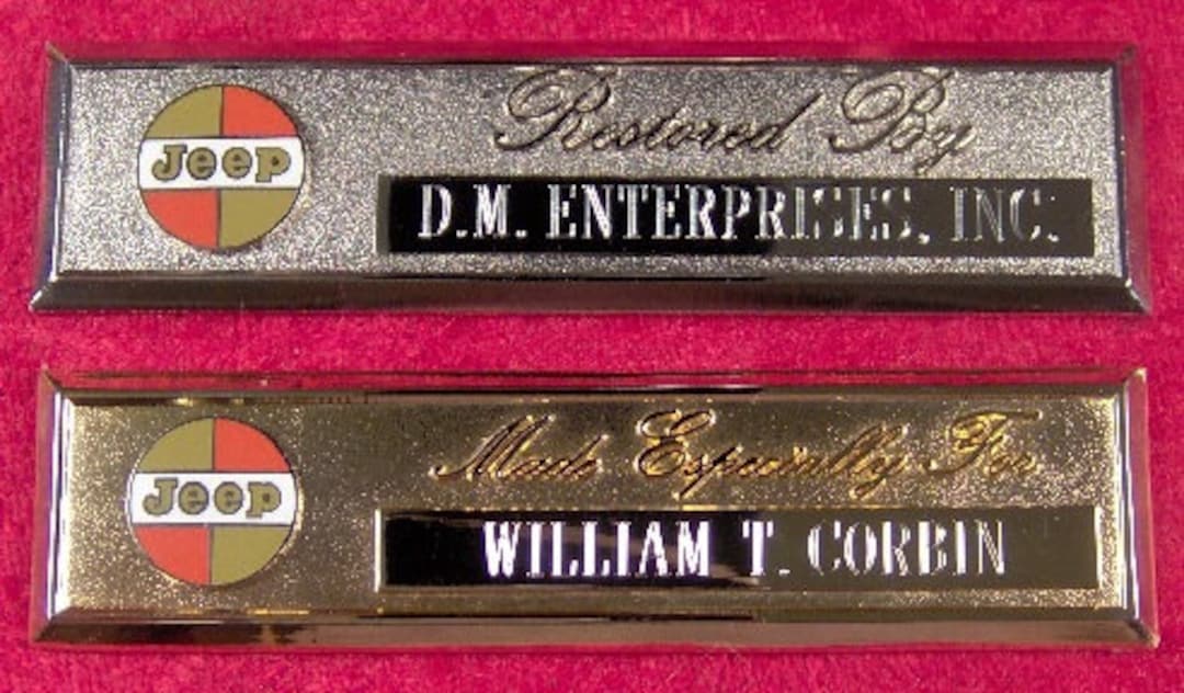 KAISER JEEP - Custom Engraved Dash Plaque - Etsy