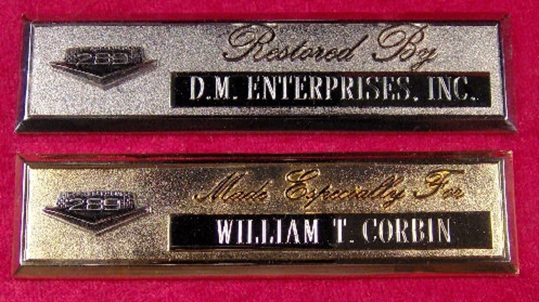 FORD 289 HIGH PERFORMANCE - Custom Engraved Dash Plaque - Etsy