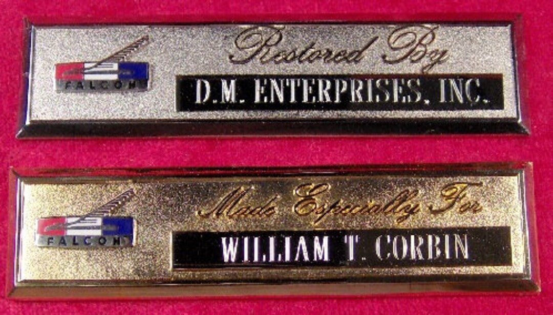 FALCON - Custom Engraved Dash Plaque - Etsy